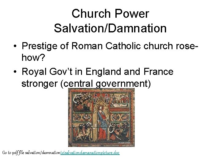 The High Middle ages Objective to introduce the