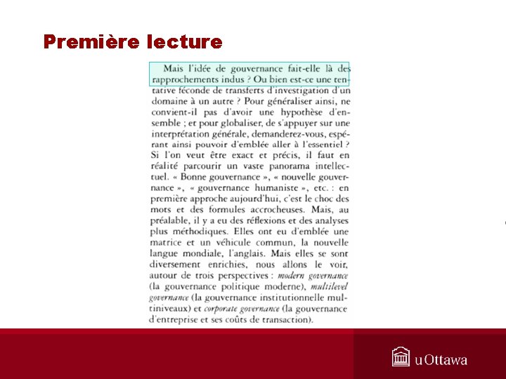 Techniques de lecture Cours dimmersion Techniques de lecture
