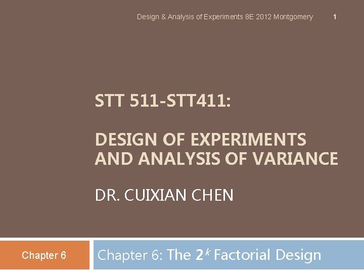 Design Analysis of Experiments 8 E 2012 Montgomery