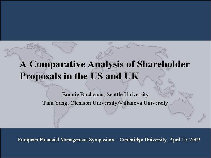 A Comparative Analysis of Shareholder Proposals in the