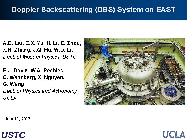 Doppler Backscattering DBS System on EAST A D