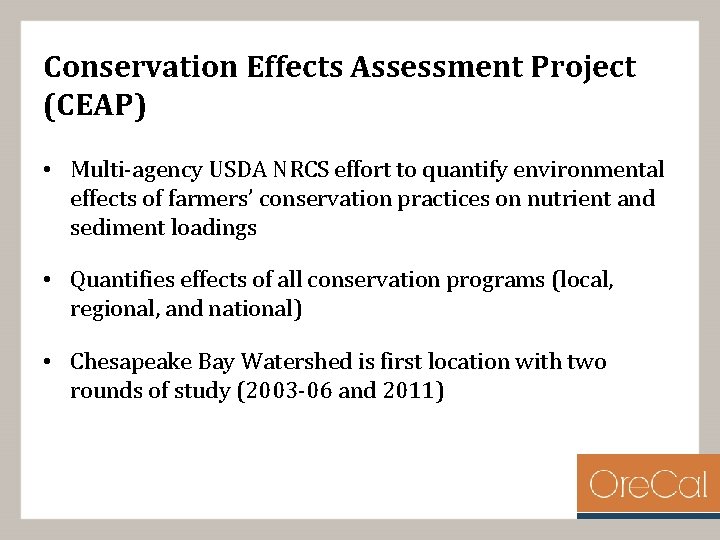 Conservation Programs Understanding the Role for Economics and