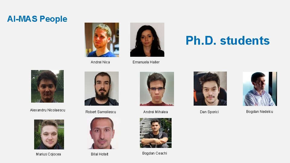 Artificial Intelligence M Sc AIMAS Laboratory Research Subjects