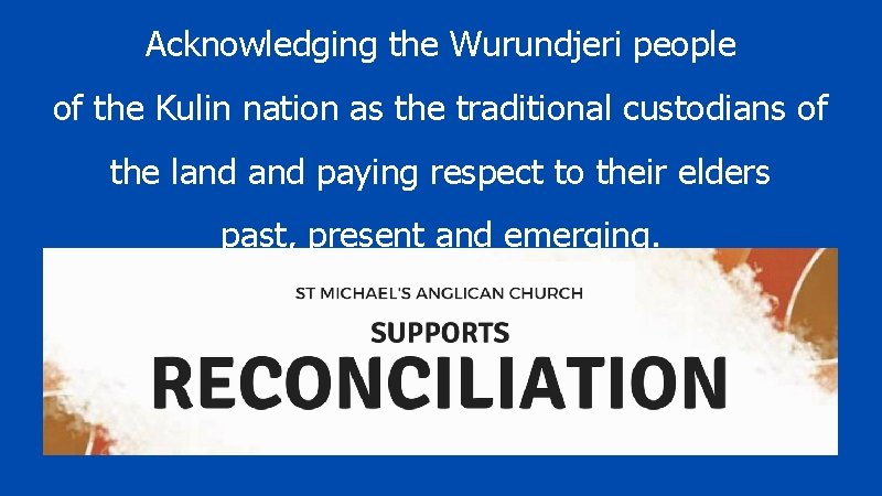 Acknowledging the Wurundjeri people of the Kulin nation