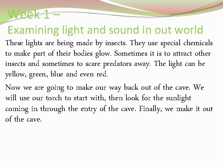 Science Term 4 Light and Sound Week 1