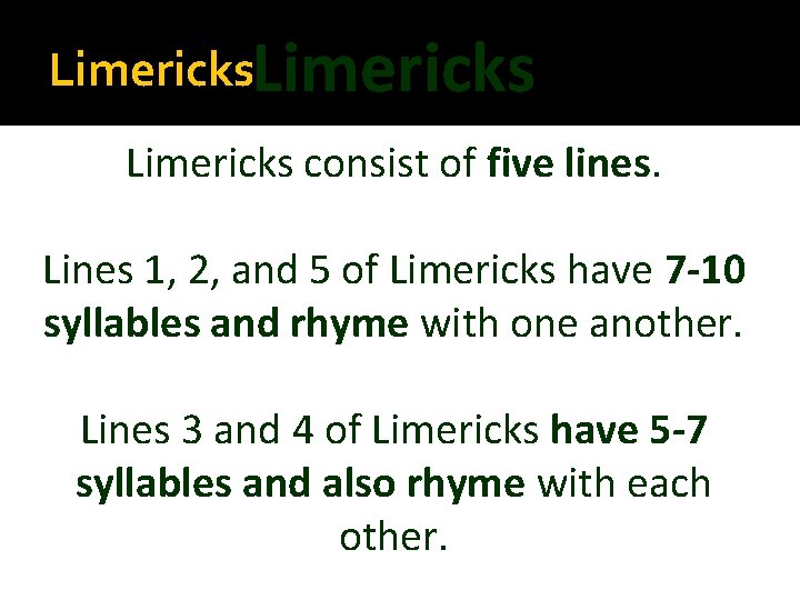 Lesson 5 Introduction to Poetry Lesson Objectives To