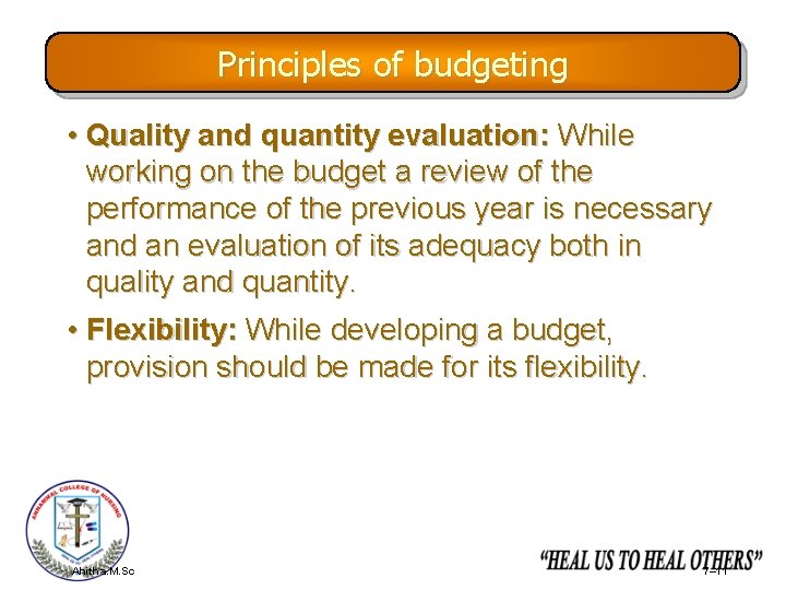 Budgeting in Nursing Administration DEFINITION A forecast of