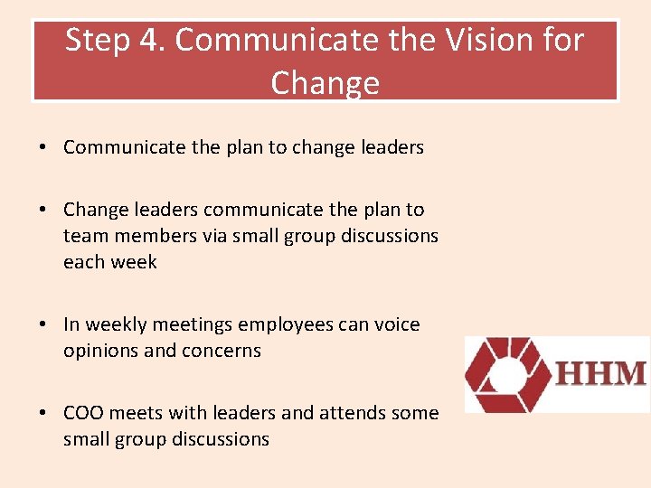 Implementing Organizational Change An 8 Step Method Matt