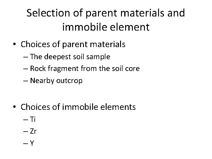 How to read elemental soil profiles to investigate