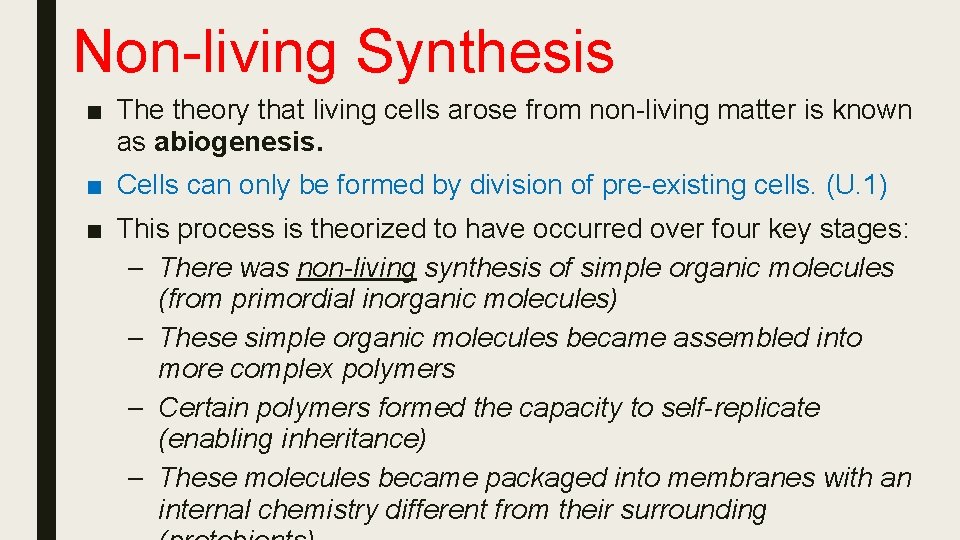 TOPIC 1 5 THE ORIGIN OF CELLS There