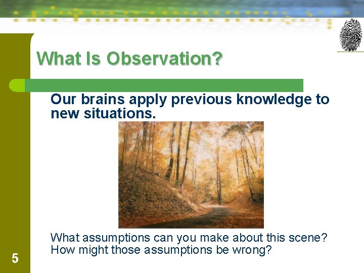 Observation Skills By the end of this discussion