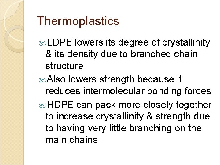 DMT 125 Materials Science Chapter 7 Polymers Part