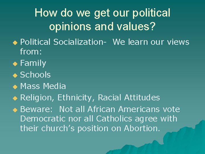 Chapter 8 Public Opinion Participation and Voting Questions