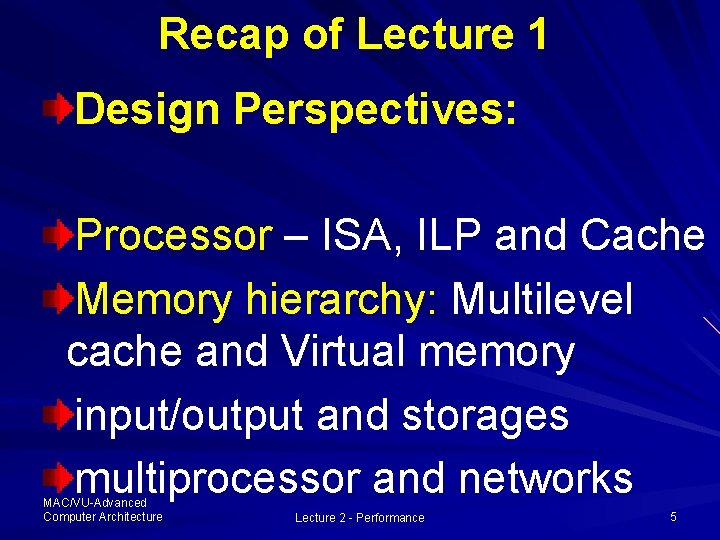CS 704 Advanced Computer Architecture Lecture 2 Quantitative