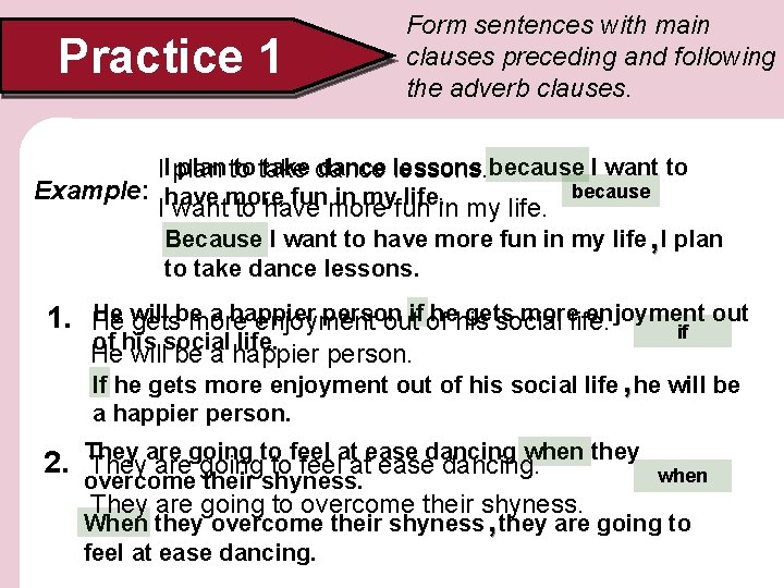 7 Adverb Clauses Dance Lessons Focus on Grammar
