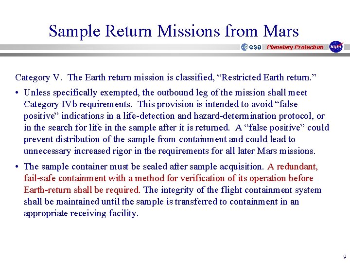 Planetary Protection Considerations for Mars Sample Return C