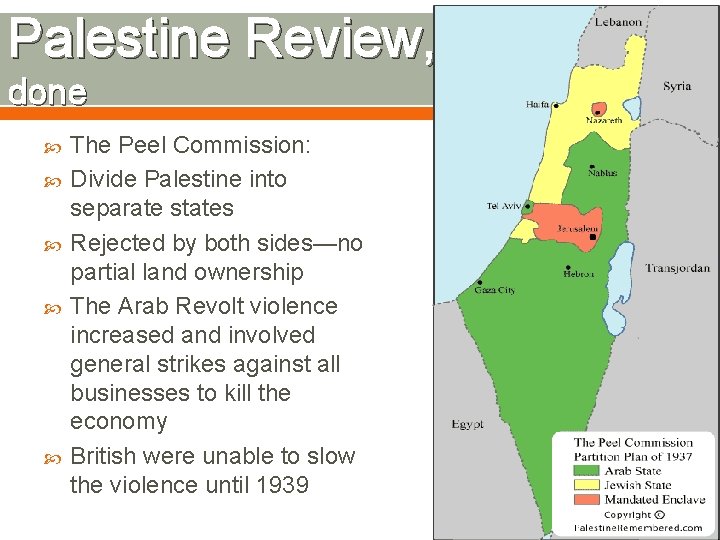 Mid East 2 Review To 1939 Map Palestine