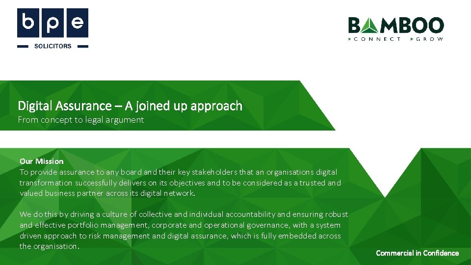 Digital Assurance A joined up approach From concept