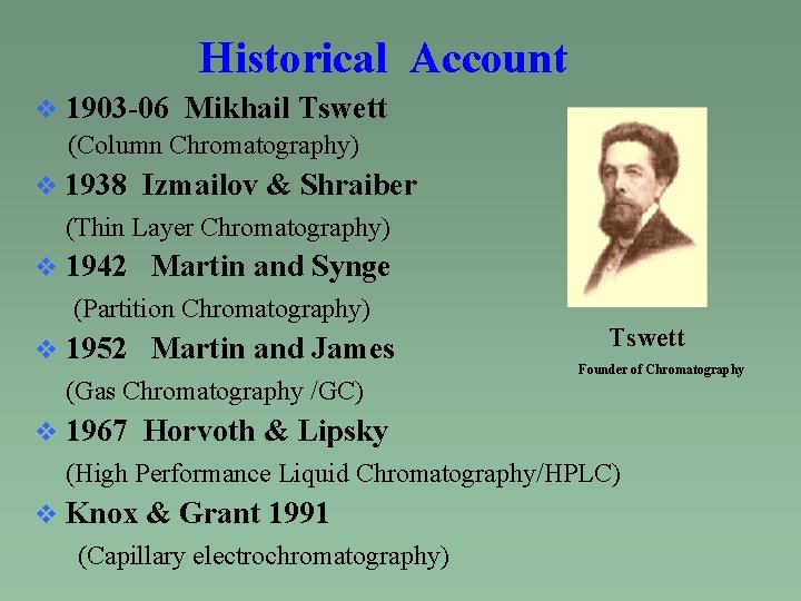CHROMATOGRAPHY Basics to Advancements Separation A key Step
