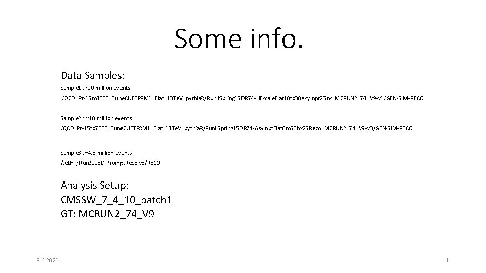 Some info Data Samples Sample 1 10 million
