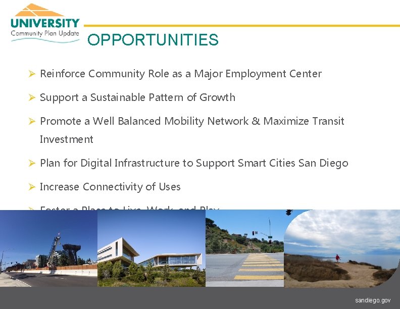 UNIVERSITY COMMUNITY PLAN UPDATE OVERVIEW EXISTING COMMUNITY PLAN