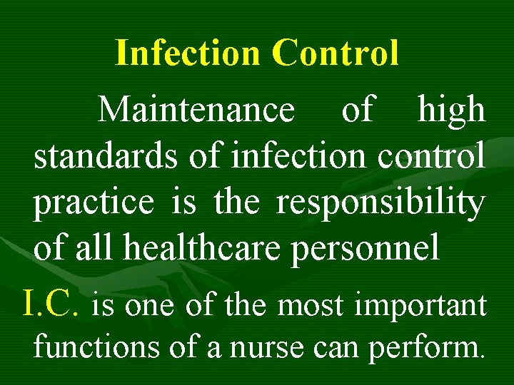 Infection Control Dr Amira Ahmed Hassanein Infection Control