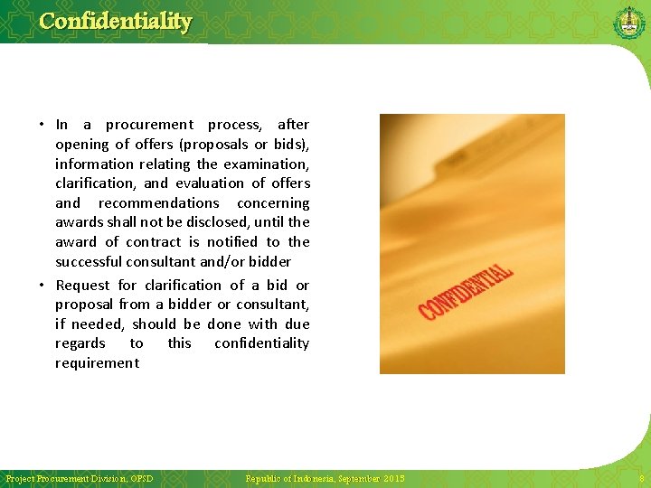 Procurement in Projects Financed by Islamic Development Bank