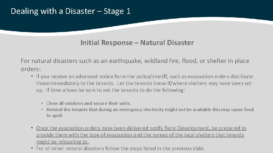 Presented by Eric Siebens Disasters and What to