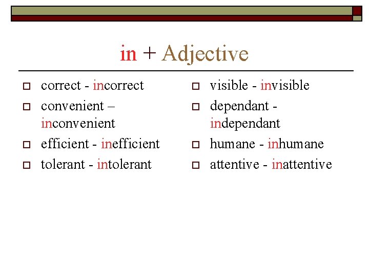 Word Formation Pronouns o o Some Any Every