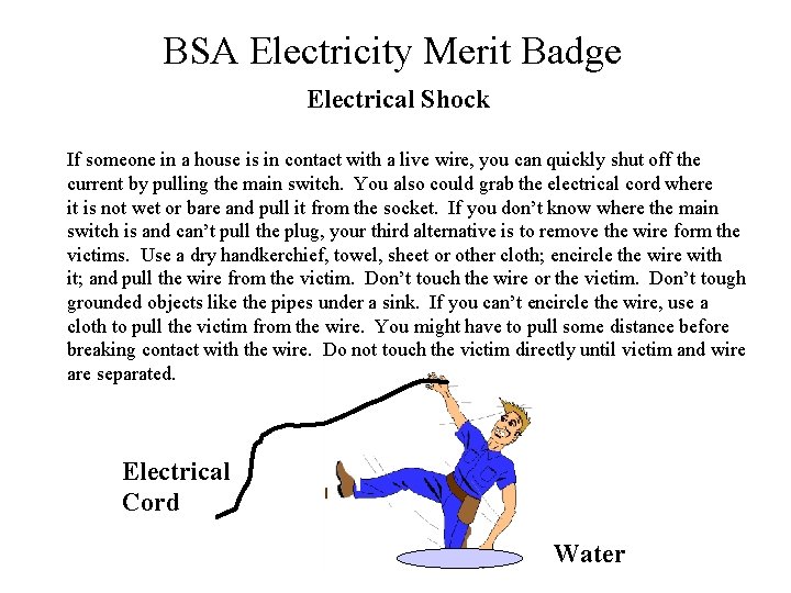 BSA Electricity Merit Badge Electricity Safety BSA Electricity