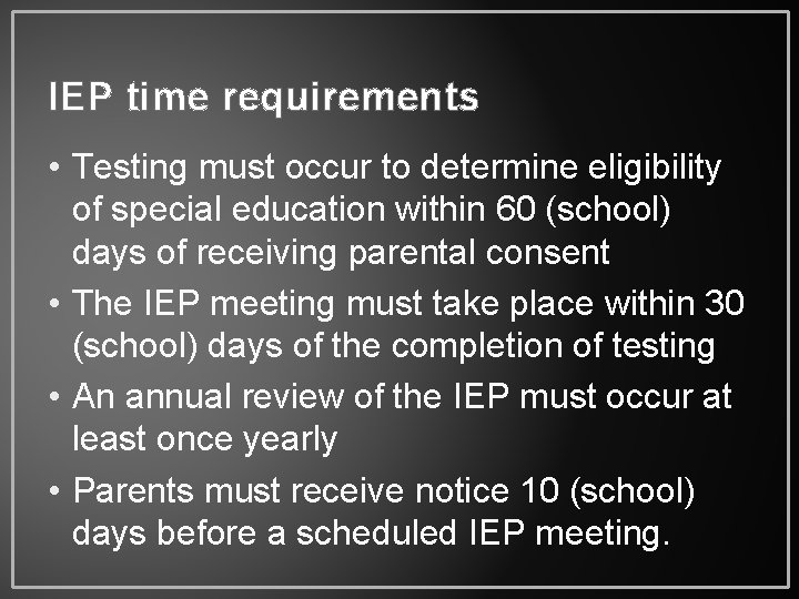 IDEA IEP FAP E LRE APPROPRIA PARENT TE