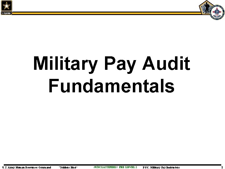 Military Pay Audit Fundamentals U S Army Human