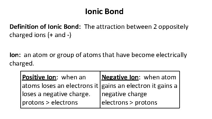 Chemical Bonds Compound a substance made from chemical