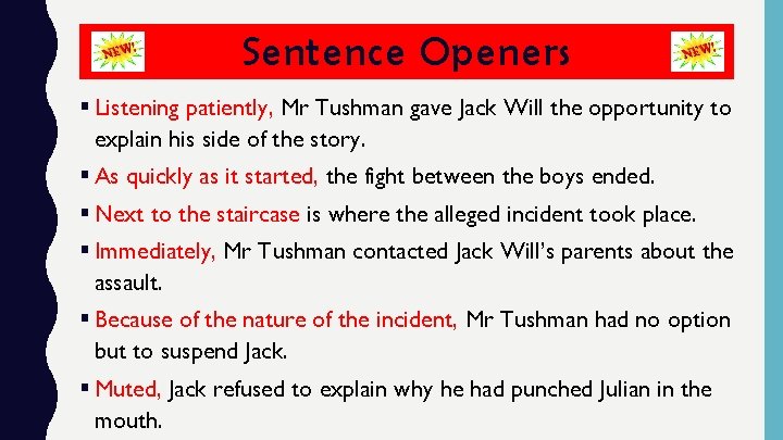 WONDER YEAR 8 UNIT 1 LESSON 18 SENTENCE