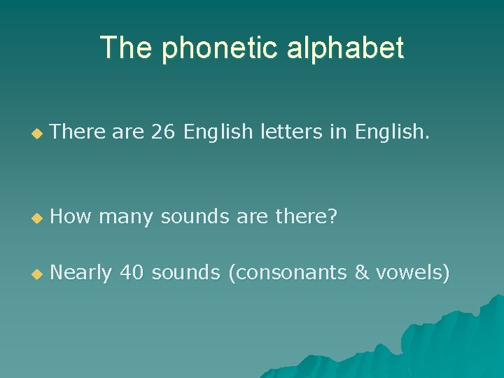 Phonetics Class 1 Chapter The phonetic alphabet u