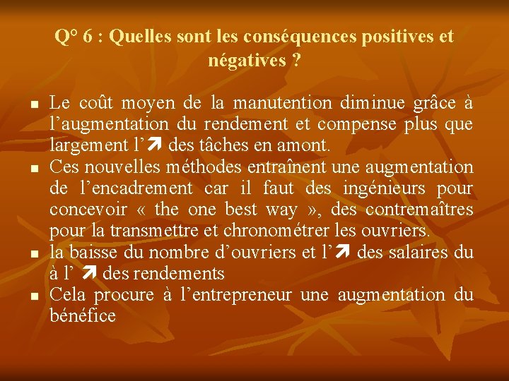 ORGANISATION DU TRAVAIL ET CROISSANCE Lvolution de lorganisation
