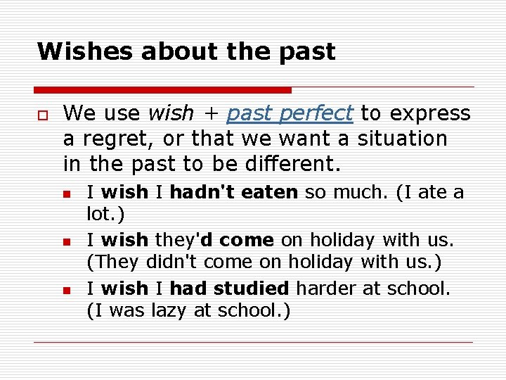 I Wish Wishes about the present and future