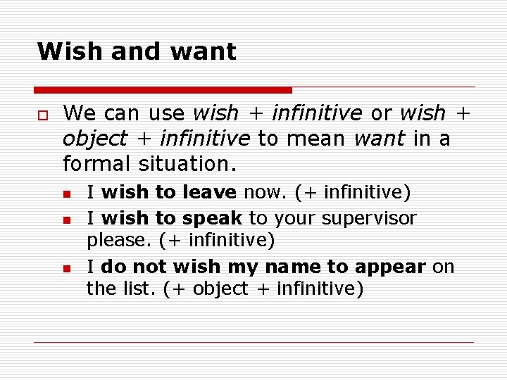 I Wish Wishes about the present and future