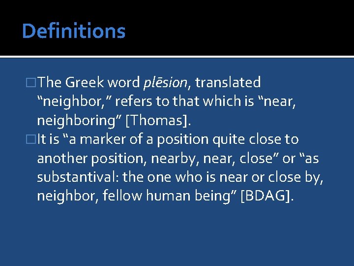 Loving Our Neighbor Fulfilling the Second Commandment Introduction