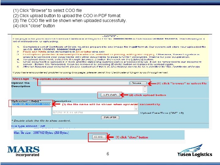 YUSEN Logistics eBOOKING System User Manual FOR COO