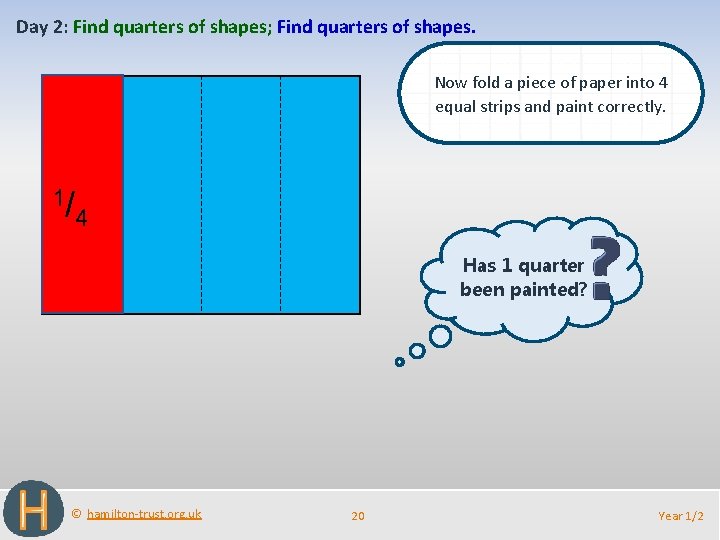 Fractions and Multiplication Understanding halves and quarters Objectives