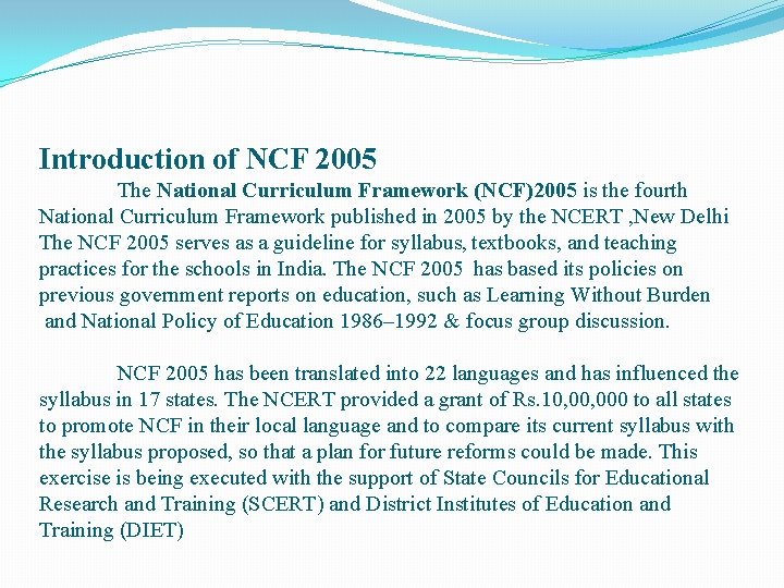 Review of National Curriculum Framework NCF 2005 Dr