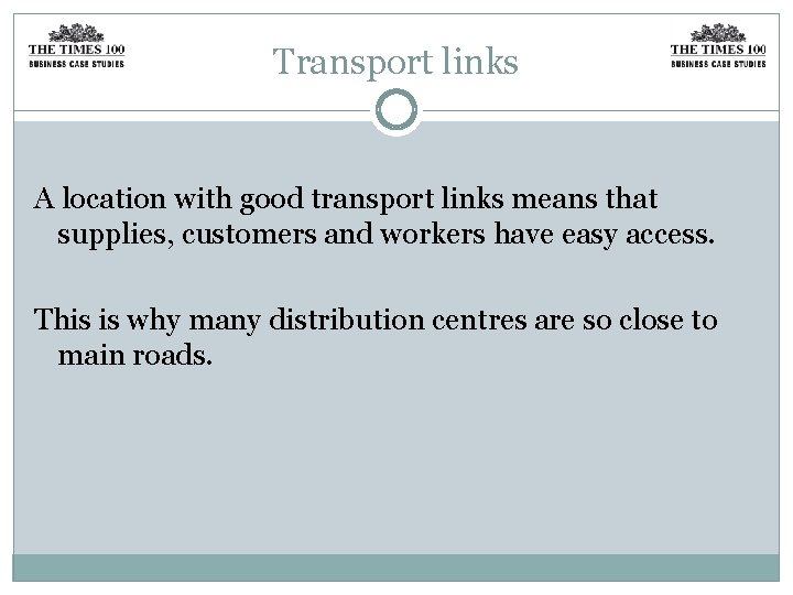 Location of business Importance of location Getting the