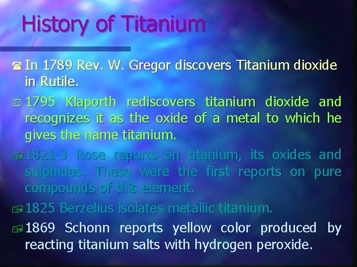 Introduction Titanium and its Alloys Titanium is named