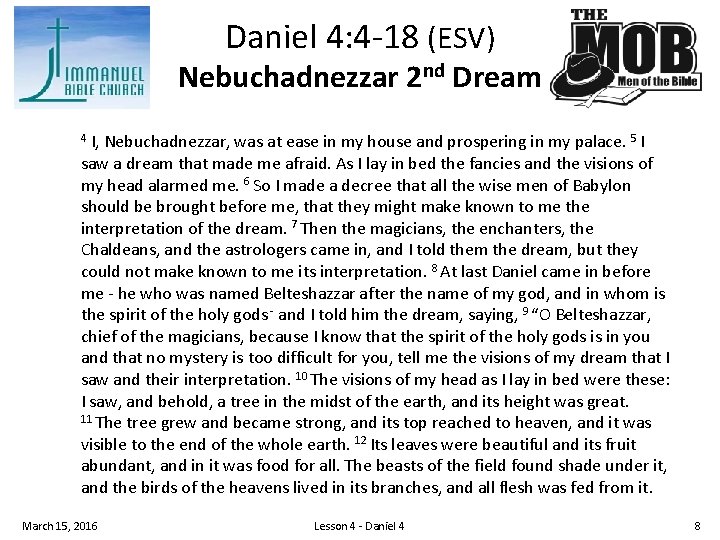 Announcements Welcome to MOB One Holy Lamb Easter