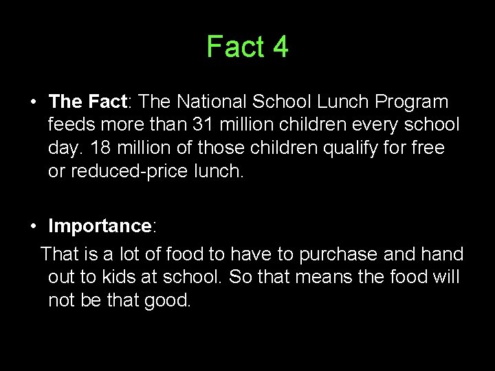 5 Facts About Our School Lunches By Leslie