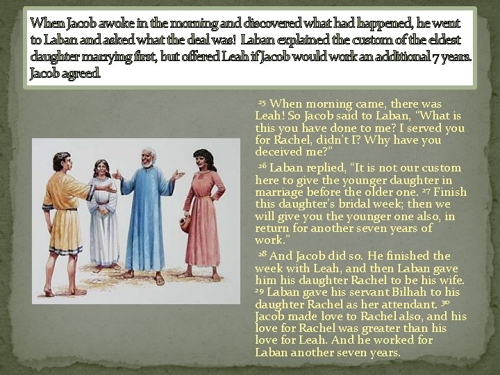 The Story of Jacob and his Wives Leah