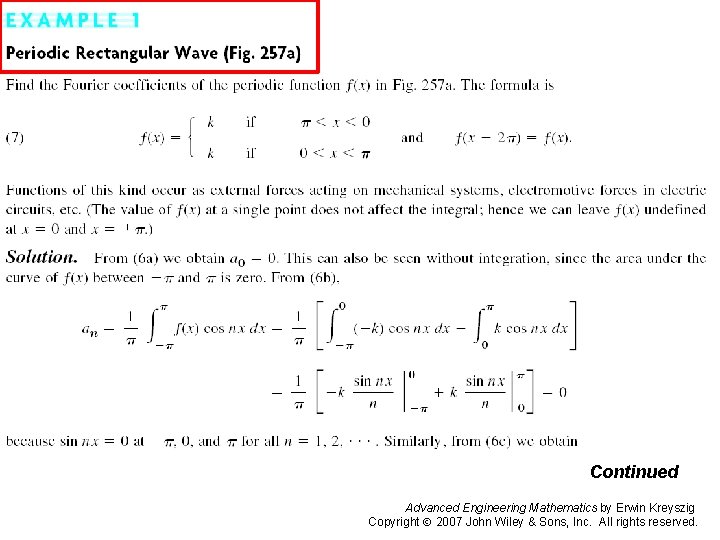 Fourier Series Integrals Text Chapter 11 Emphasis Sections