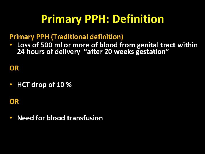 Post Partum Haemorrhage PPH Dr Ismaiel Abu Mahfouz