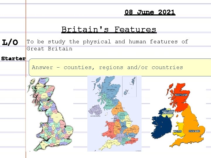 08 June 2021 Britains Features LO To be
